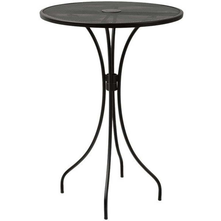 +BLACK METAL UMBRELLA HIGHBOY TABLE 30 ROUND - Tablescapes