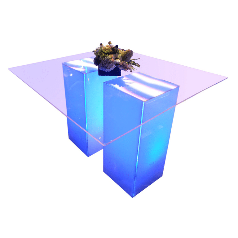 +SQUARE PEDESTAL HIGHBOY TABLE 60 - Tablescapes