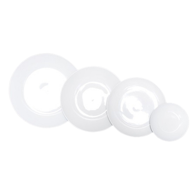 WHITE ROUND COUPE LUNCHEON PLATE (9 1/2") - Tablescapes